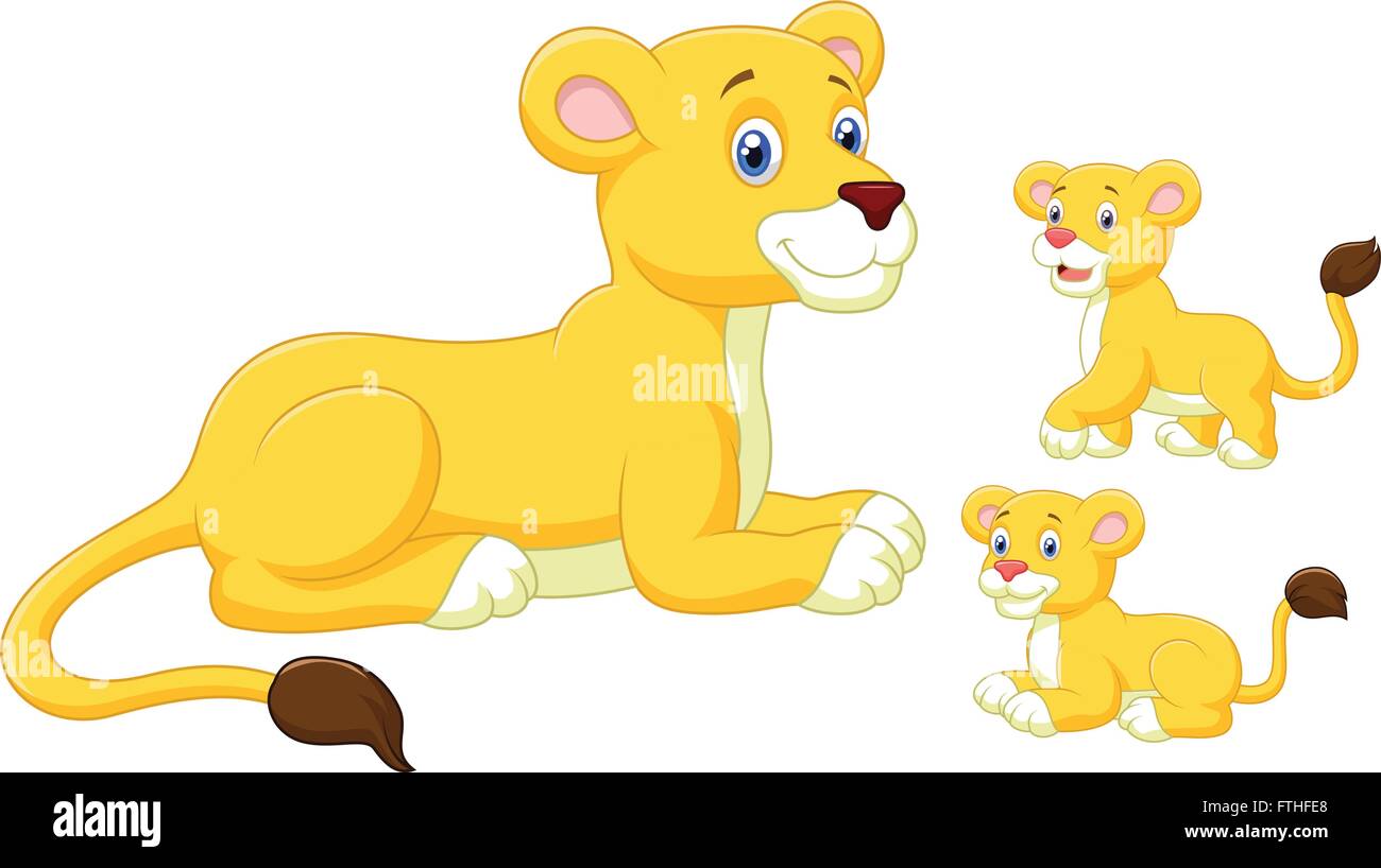Lioness and cubs Stock Vector Image & Art - Alamy