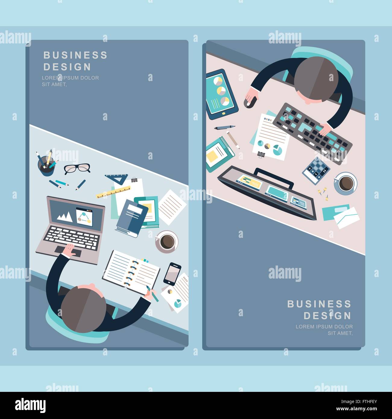 Top view project manager working Stock Vector Images - Alamy