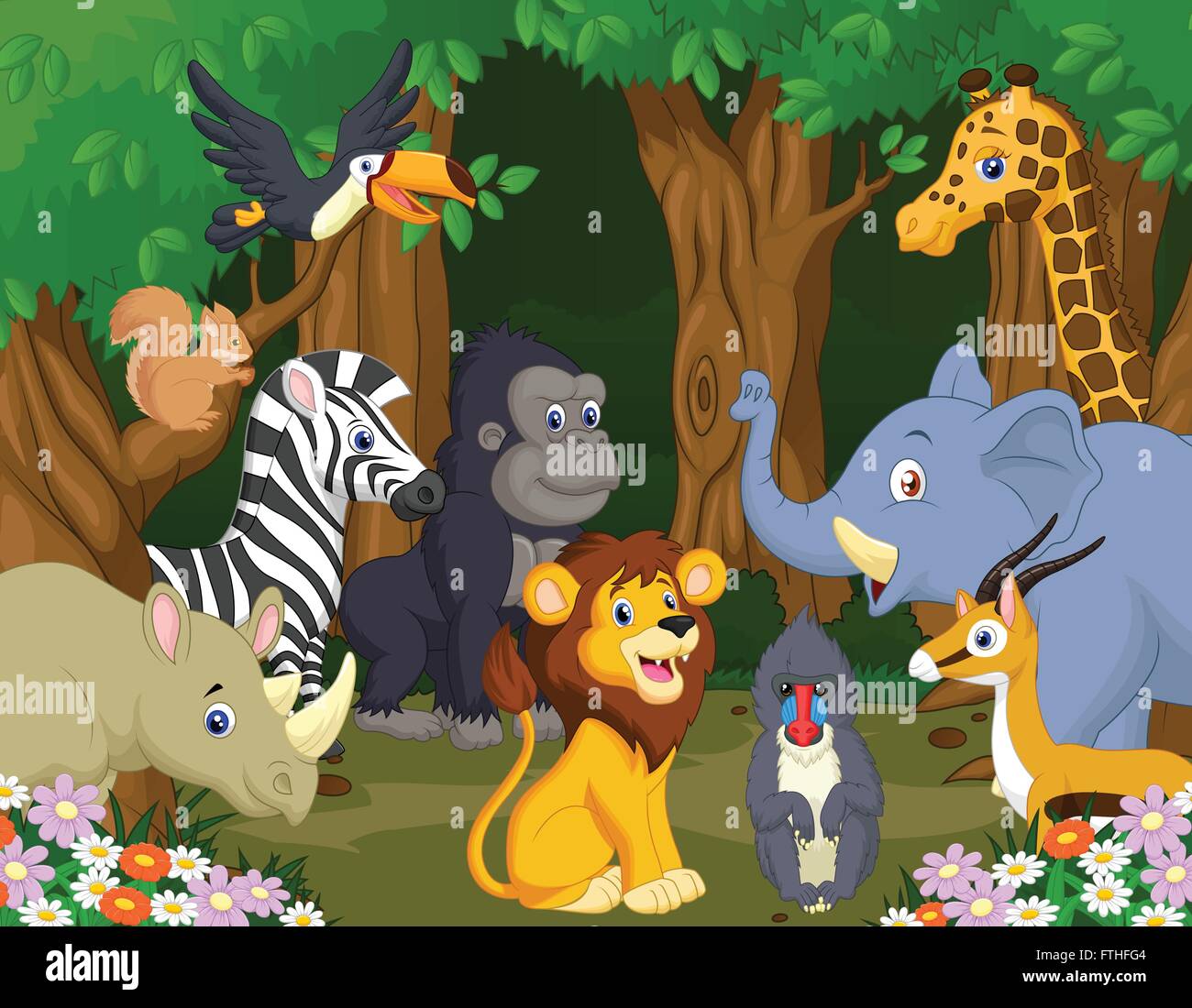 Wild Animal cartoon Stock Vector Image & Art - Alamy