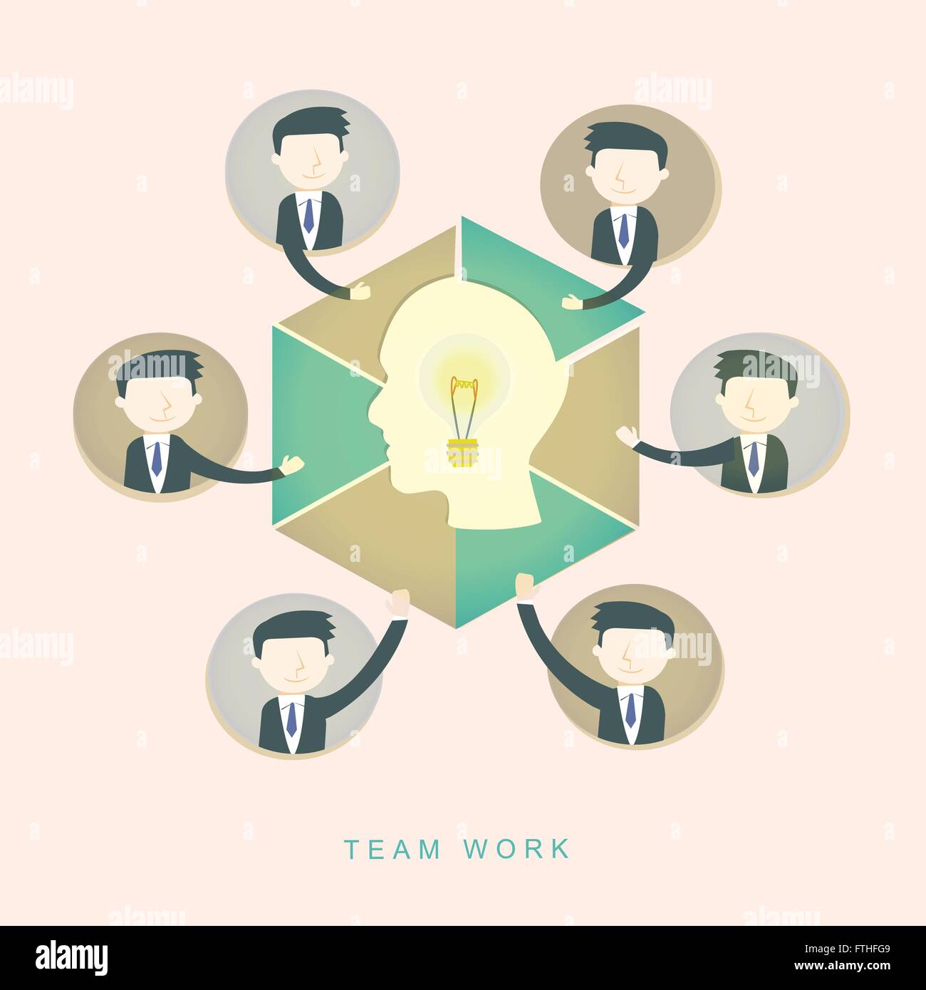 Team work concept businessmen Stock Vector Images - Alamy