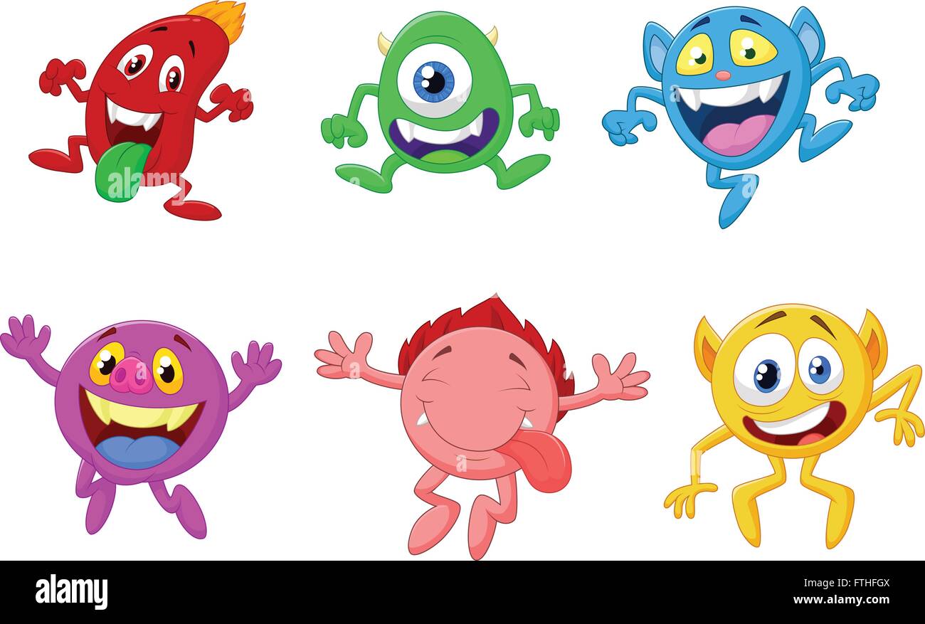 Happy cartoon monster collection Stock Vector Image & Art - Alamy