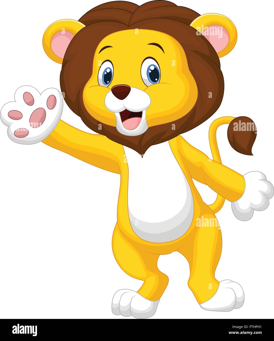 Cute lion waving hand Stock Vector Image & Art - Alamy