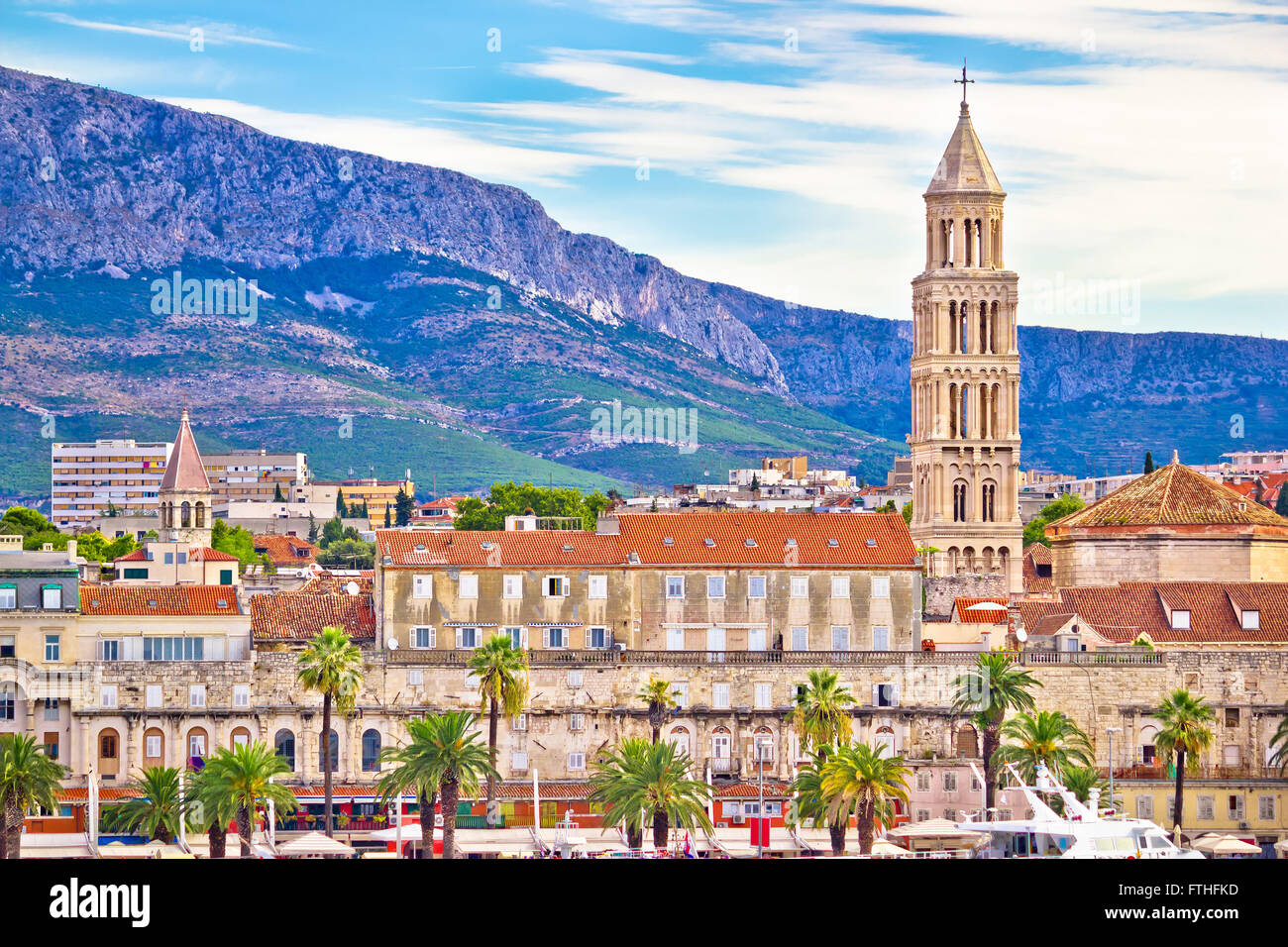 Historic Split architecture waterfront view, Dalmatia, Croatia Stock ...