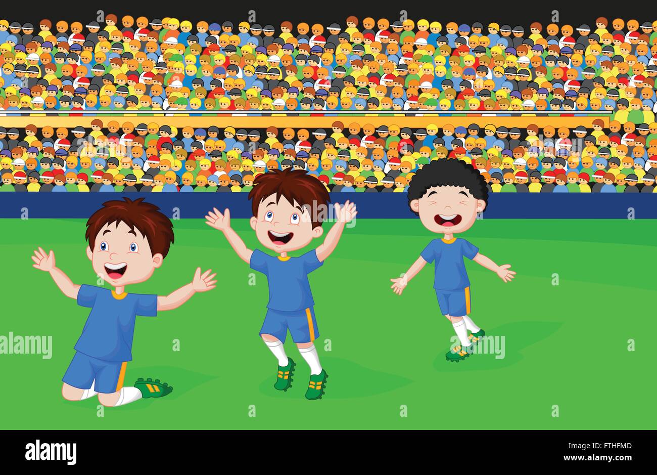 Children celebrate his goal Stock Vector Image & Art - Alamy