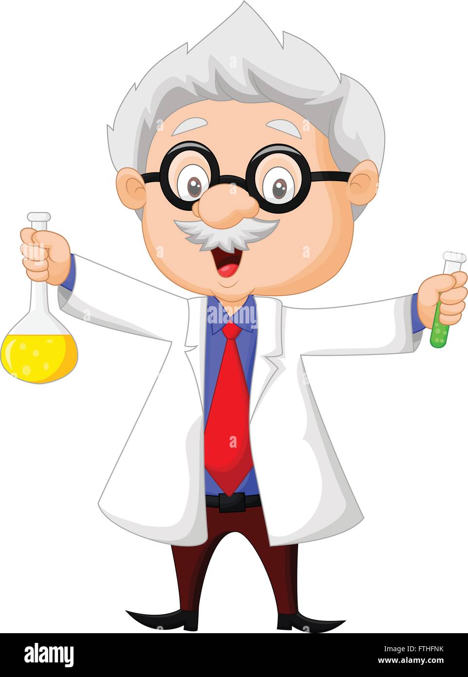 Cartoon scientist holding chemical flask Stock Vector Image & Art - Alamy