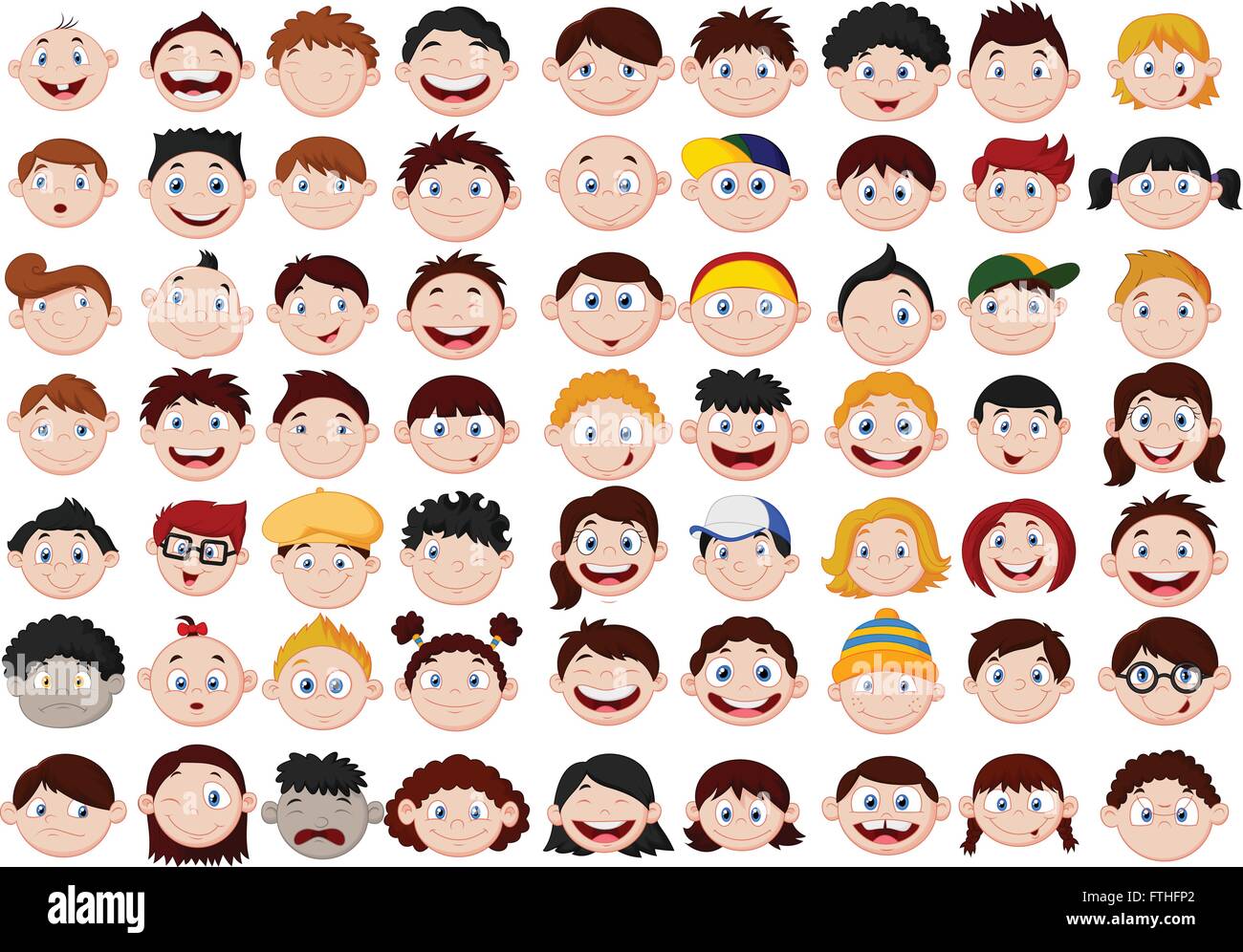 Group of children happy and sad Stock Vector Images - Alamy