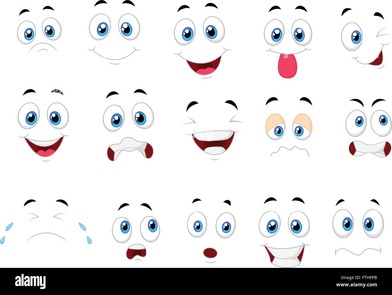 Cartoon of various face expressions Stock Vector Image & Art - Alamy