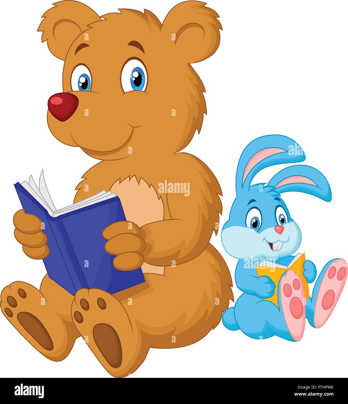Bunny Reading A Book Clipart