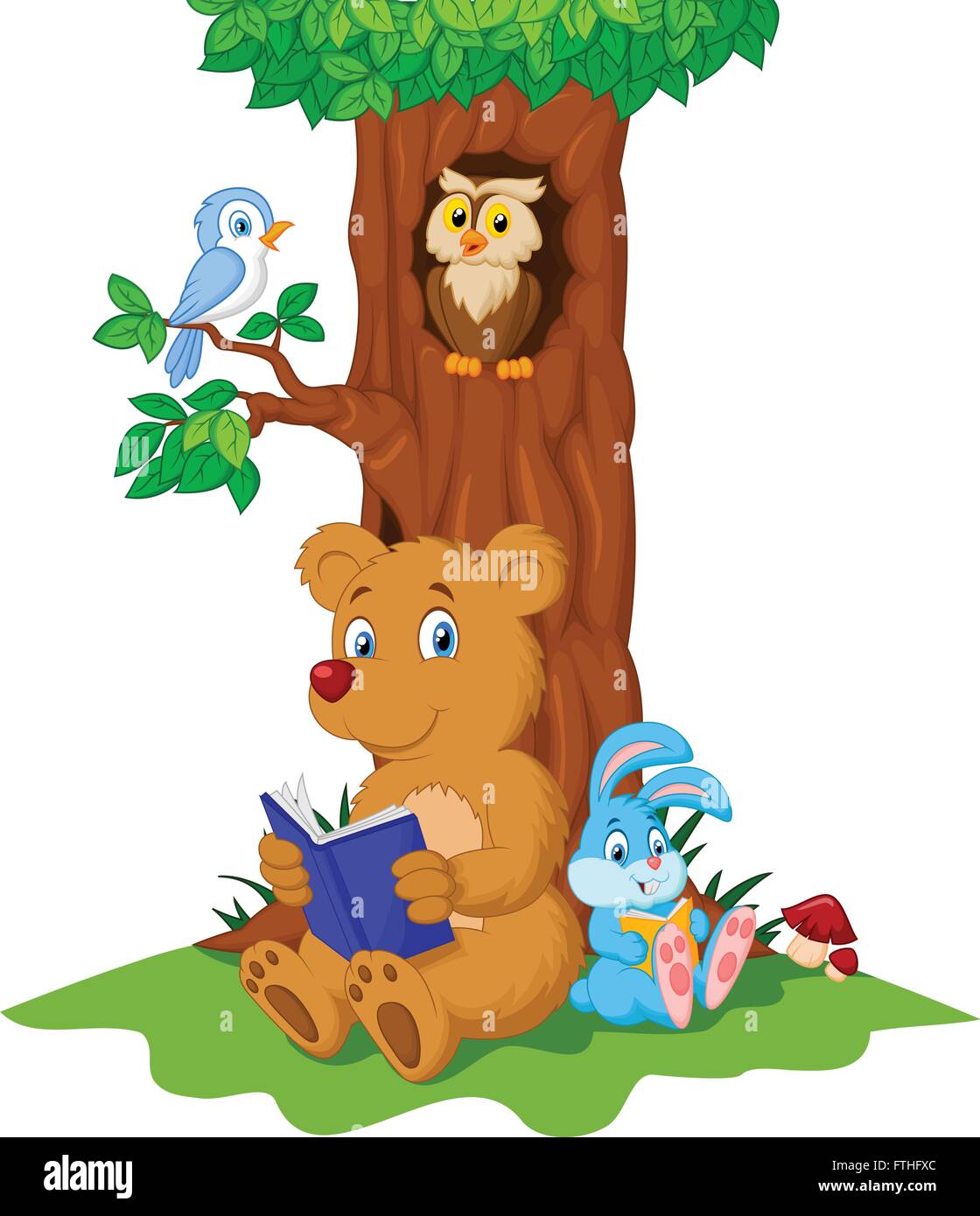 Animals Reading Books Clipart