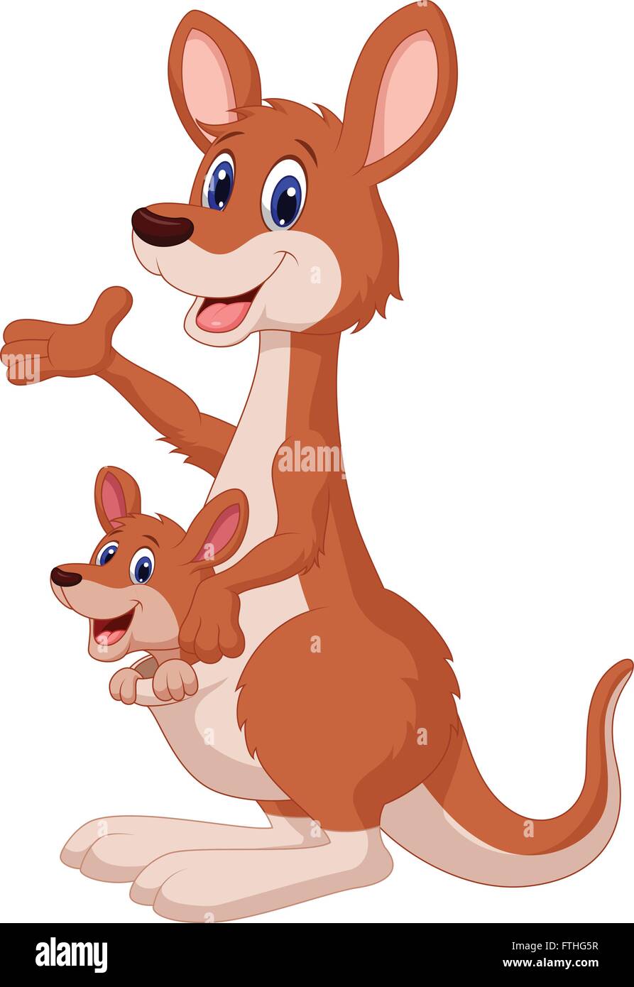 Cartoon cute kangaroo waving hand hi-res stock photography and images ...