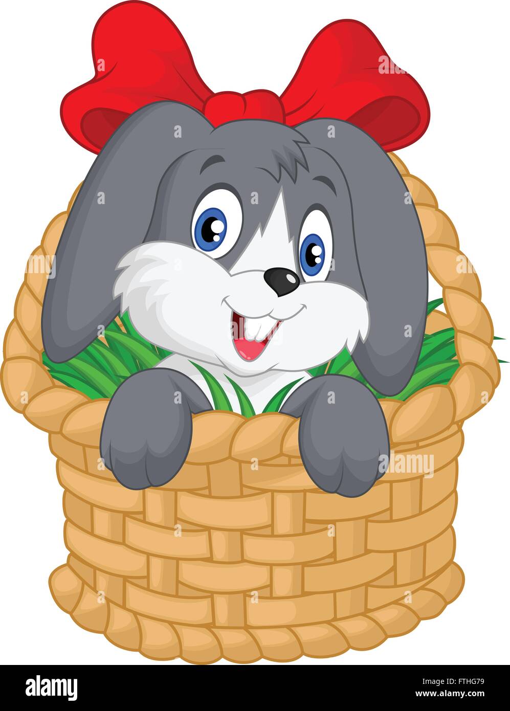 Little cartoon rabbit sitting in a bucket Stock Vector Image & Art - Alamy