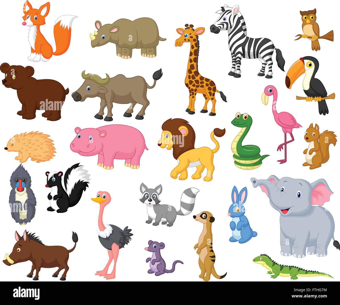 Wild animal cartoon collection Stock Vector Image & Art - Alamy