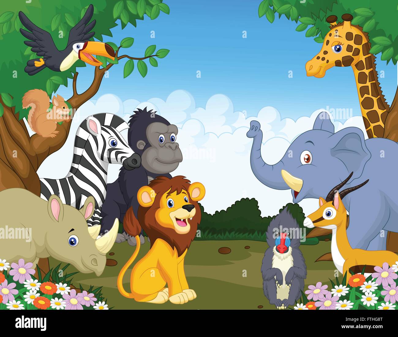 Wild Animal cartoon Stock Vector Image & Art - Alamy