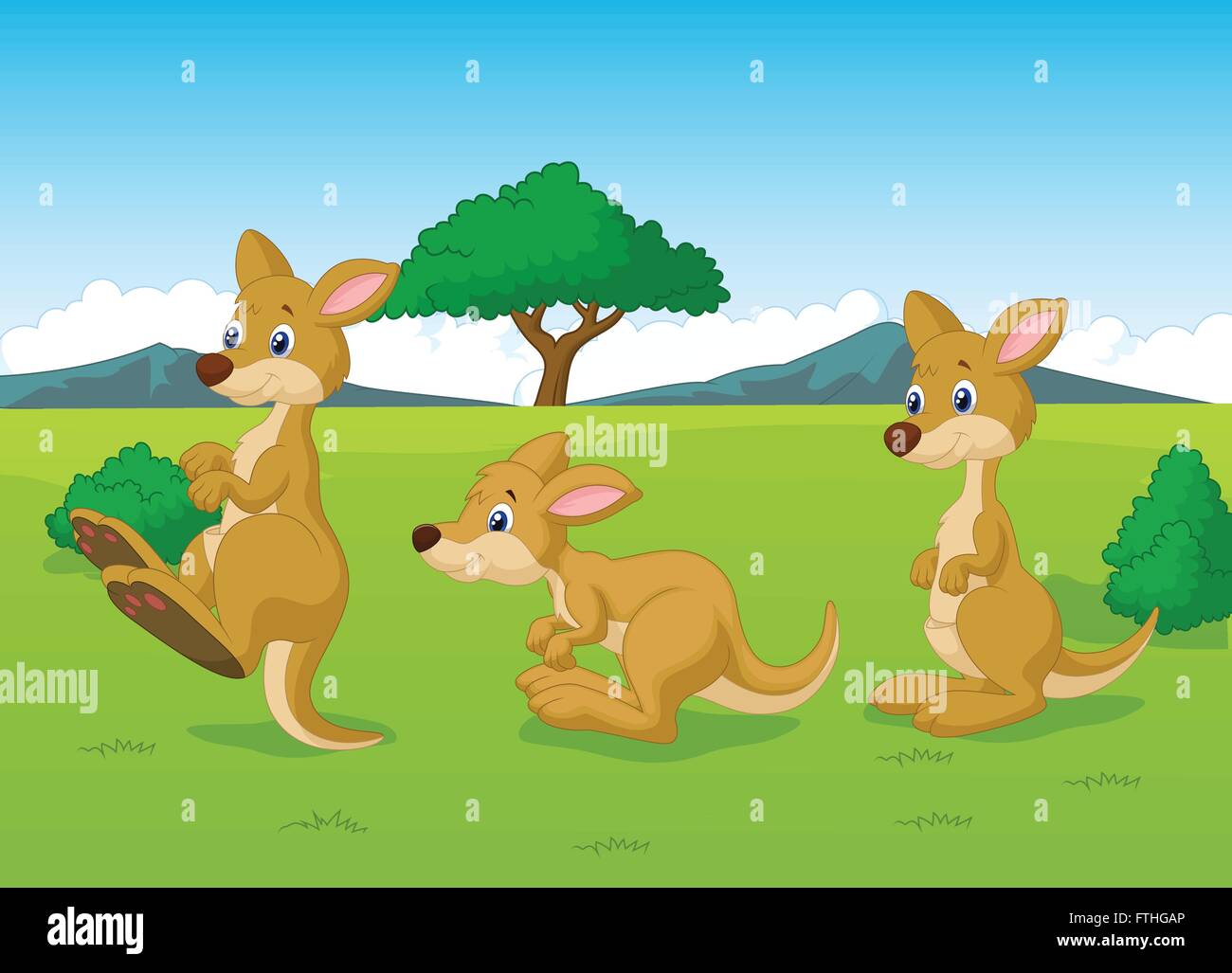 Cartoon cute kangaroo waving hand hi-res stock photography and images ...