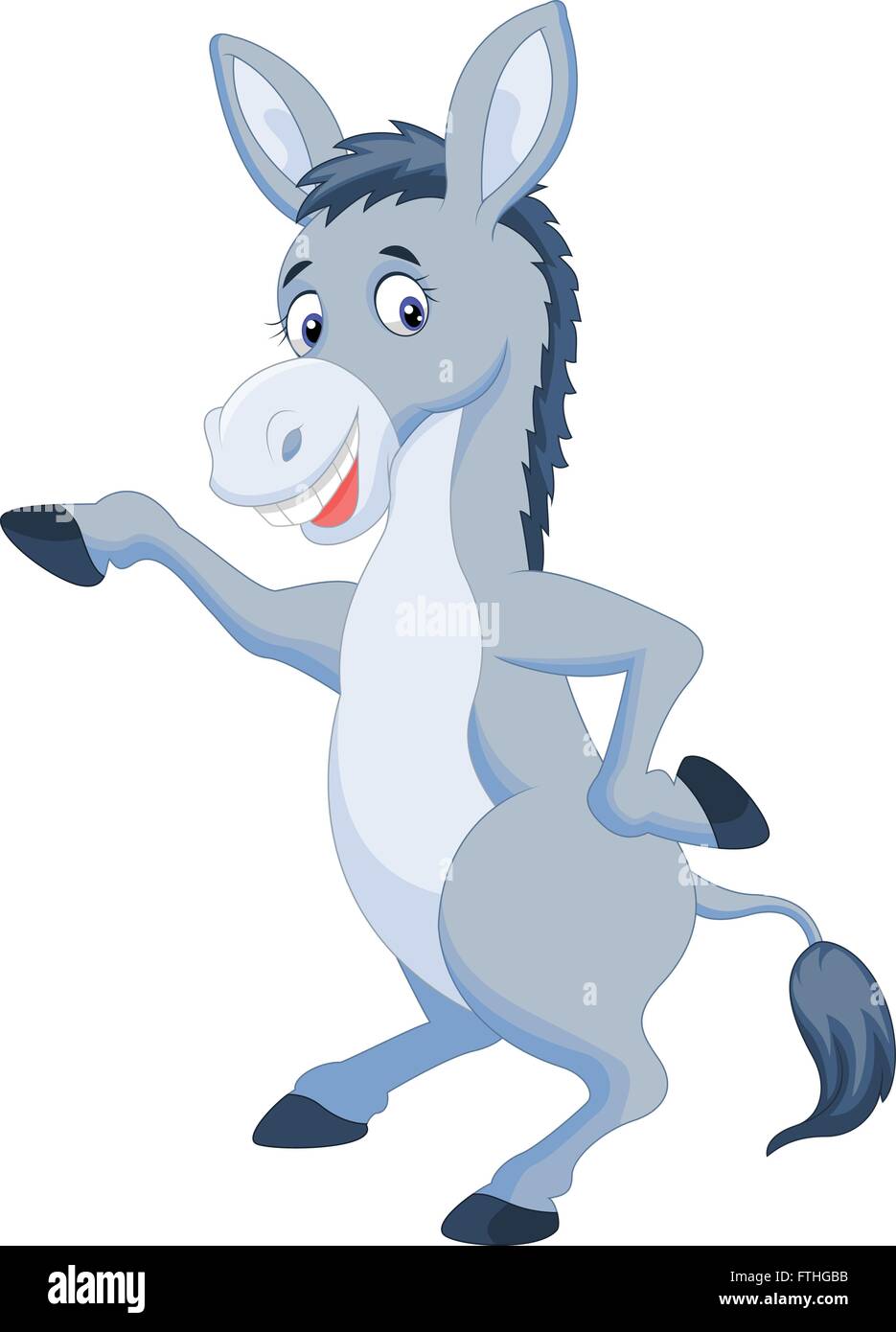 Cute donkey cartoon waving hand Stock Vector Image & Art - Alamy