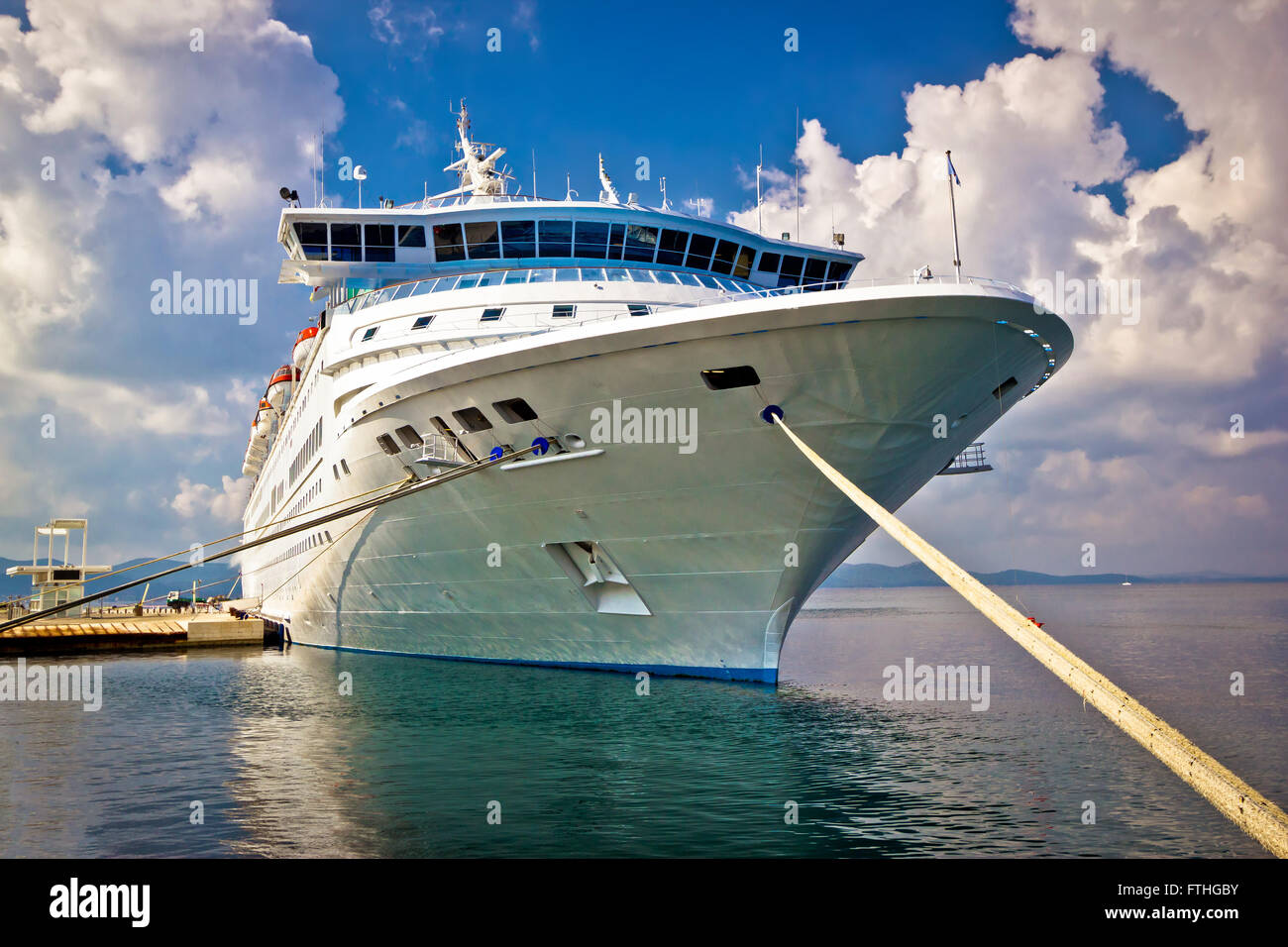 Big docked cruise ship view in Zadar, Croatia Stock Photo - Alamy