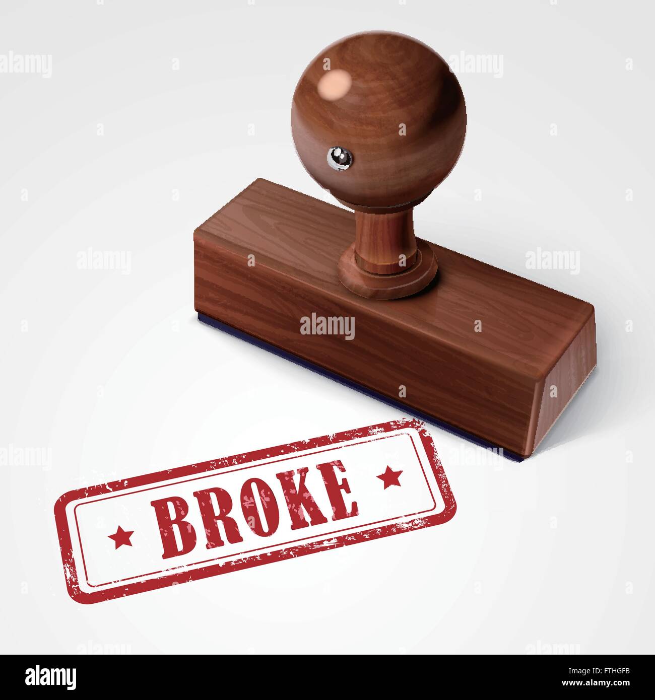 stamp broke in red over white background Stock Vector Image & Art - Alamy