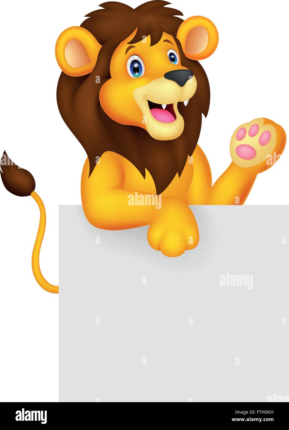 Lion cartoon with blank sign Stock Vector Image & Art - Alamy