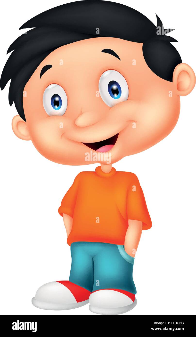 Cute Cartoon Boy Standing