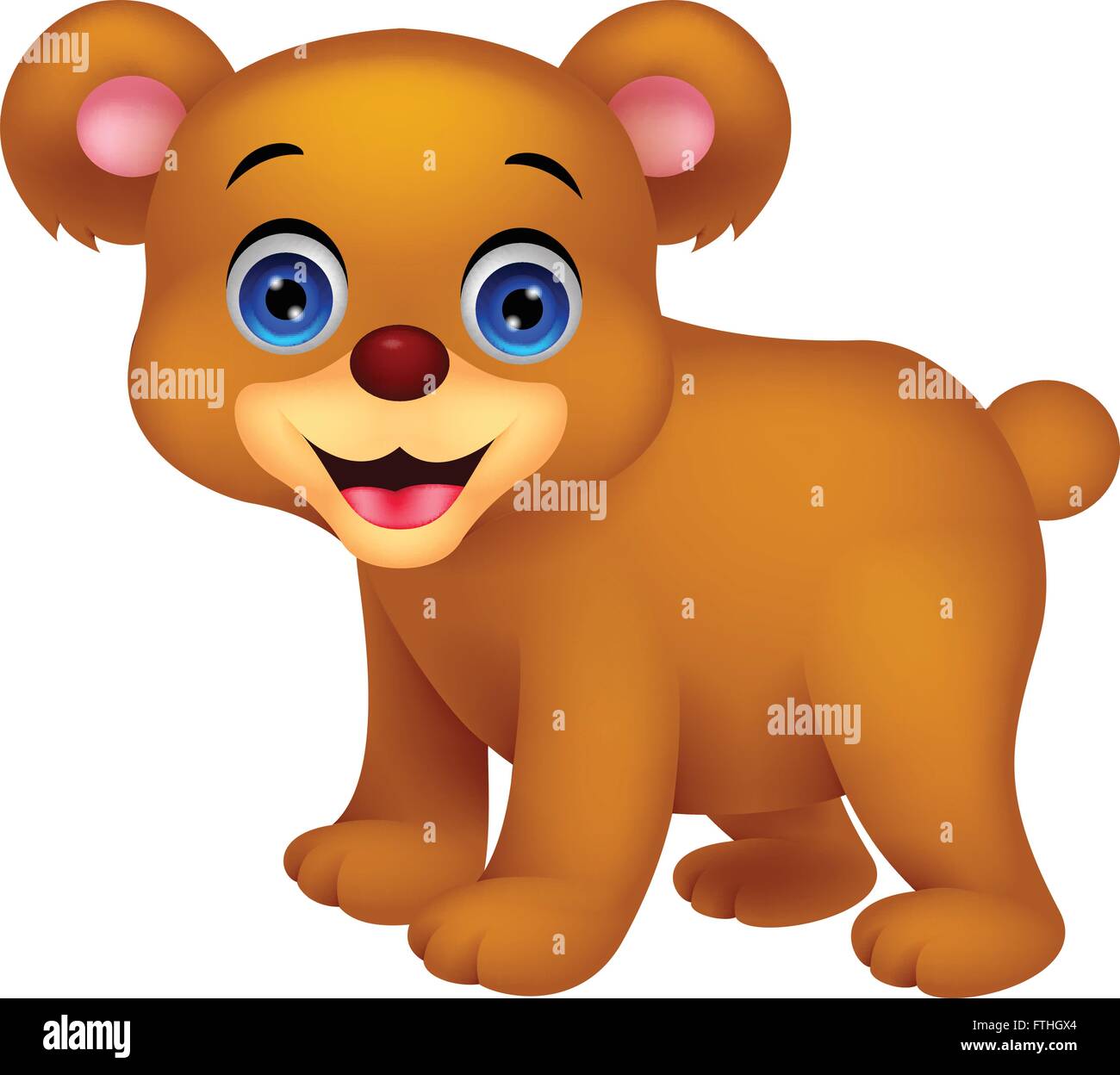 Cute cartoon brown bear Stock Vector Image & Art - Alamy