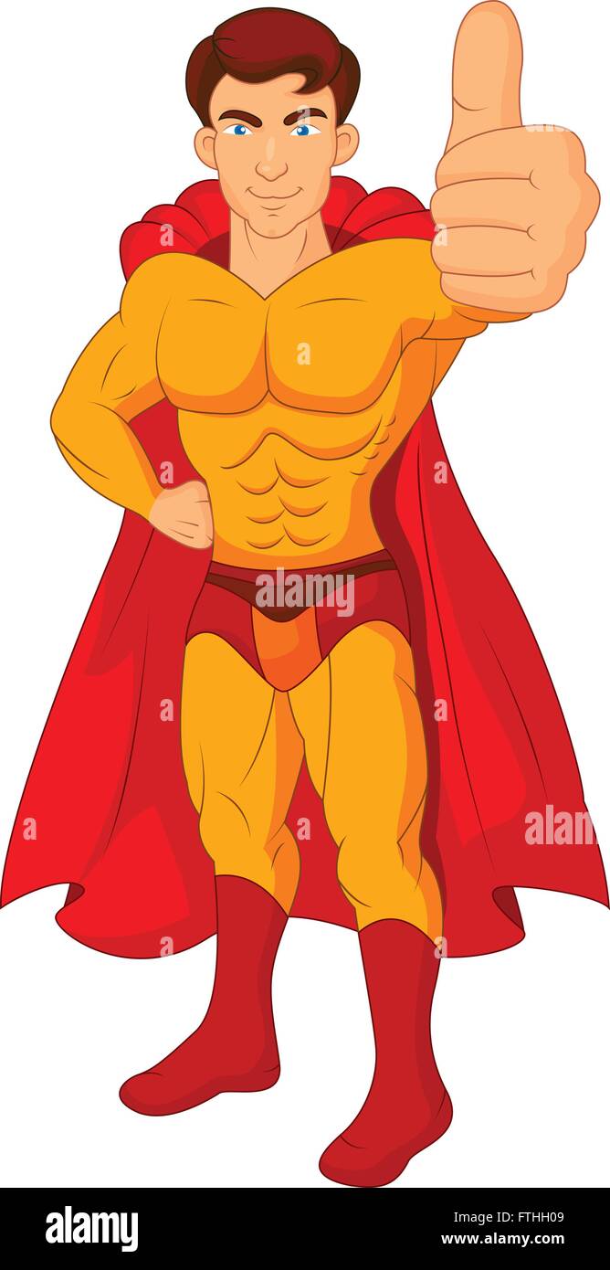 Superhero cartoon giving thumb up Stock Vector Image & Art - Alamy