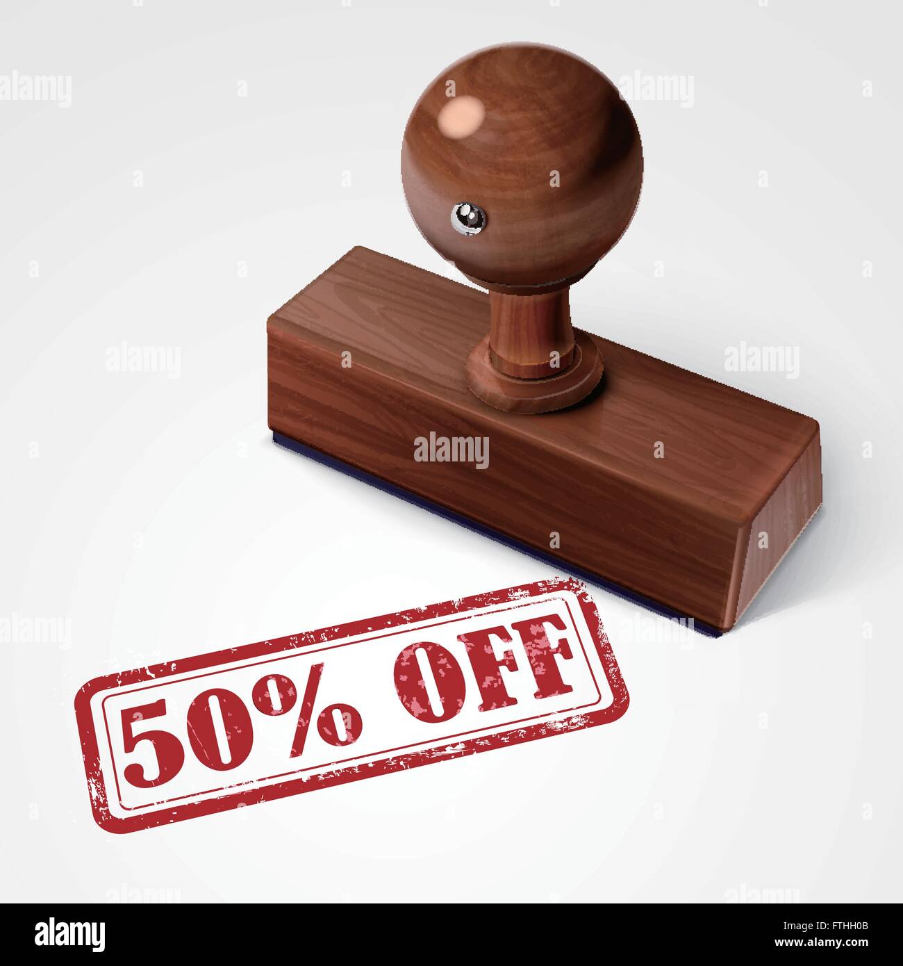 stamp 50 percent off in red over white background Stock Vector Image ...