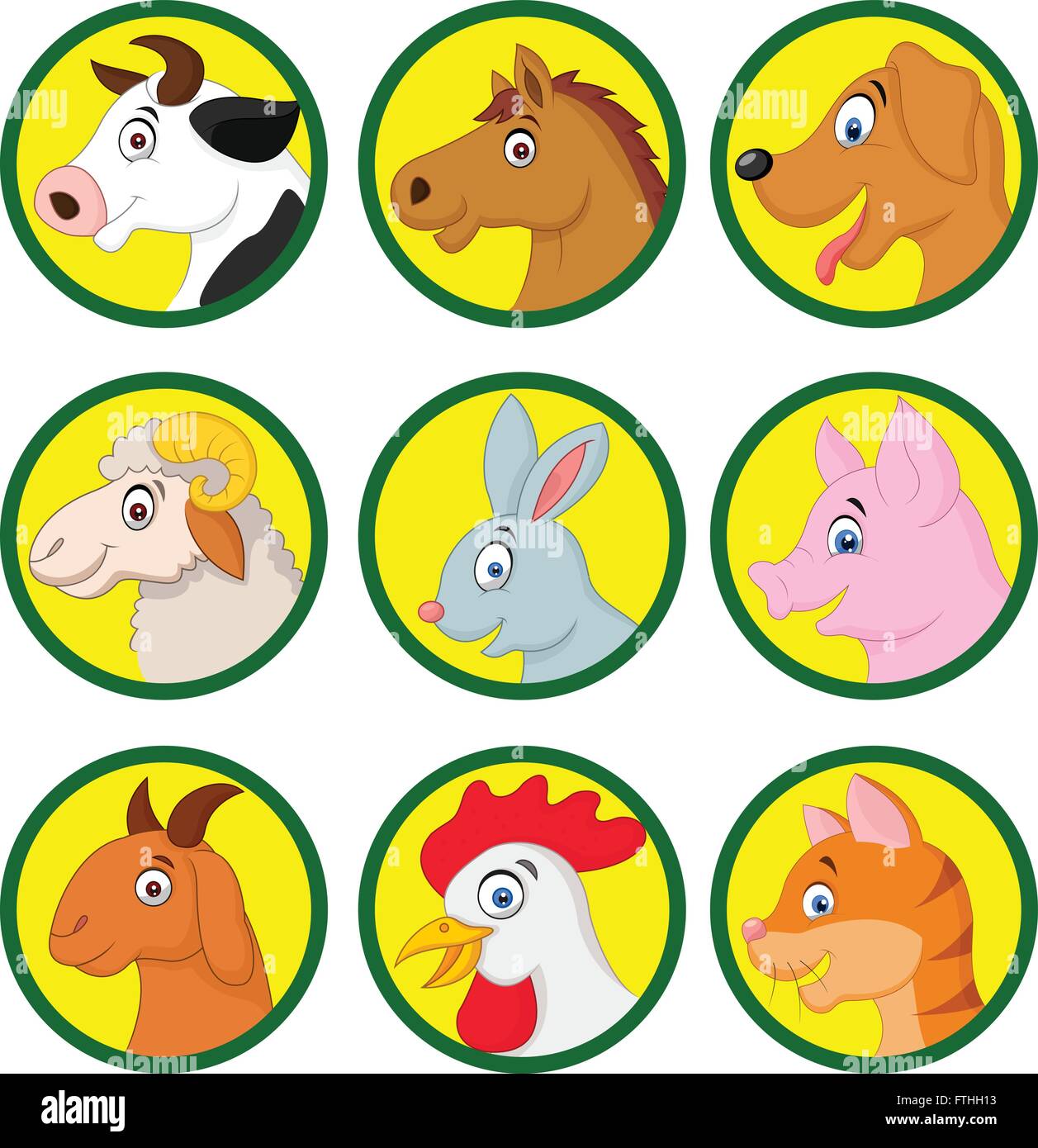 Farm animal cartoon collection Stock Vector Image & Art - Alamy