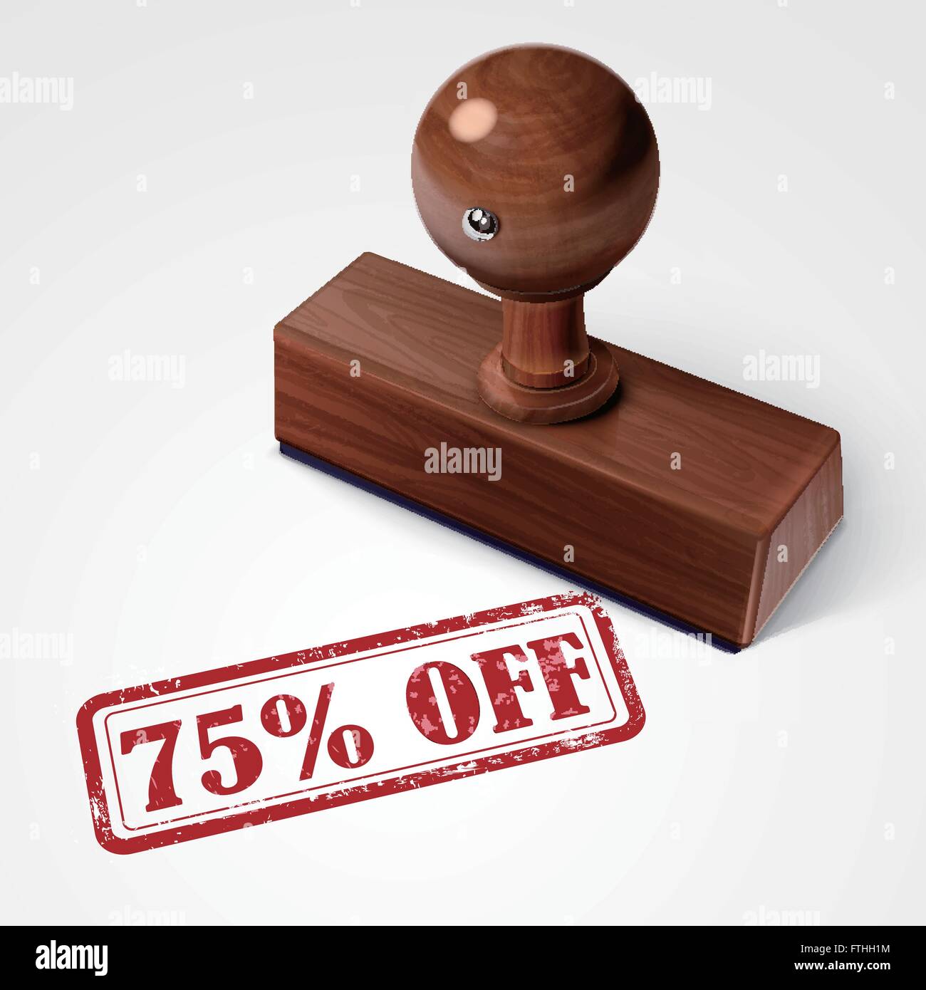 stamp 75 percent off in red over white background Stock Vector Image ...