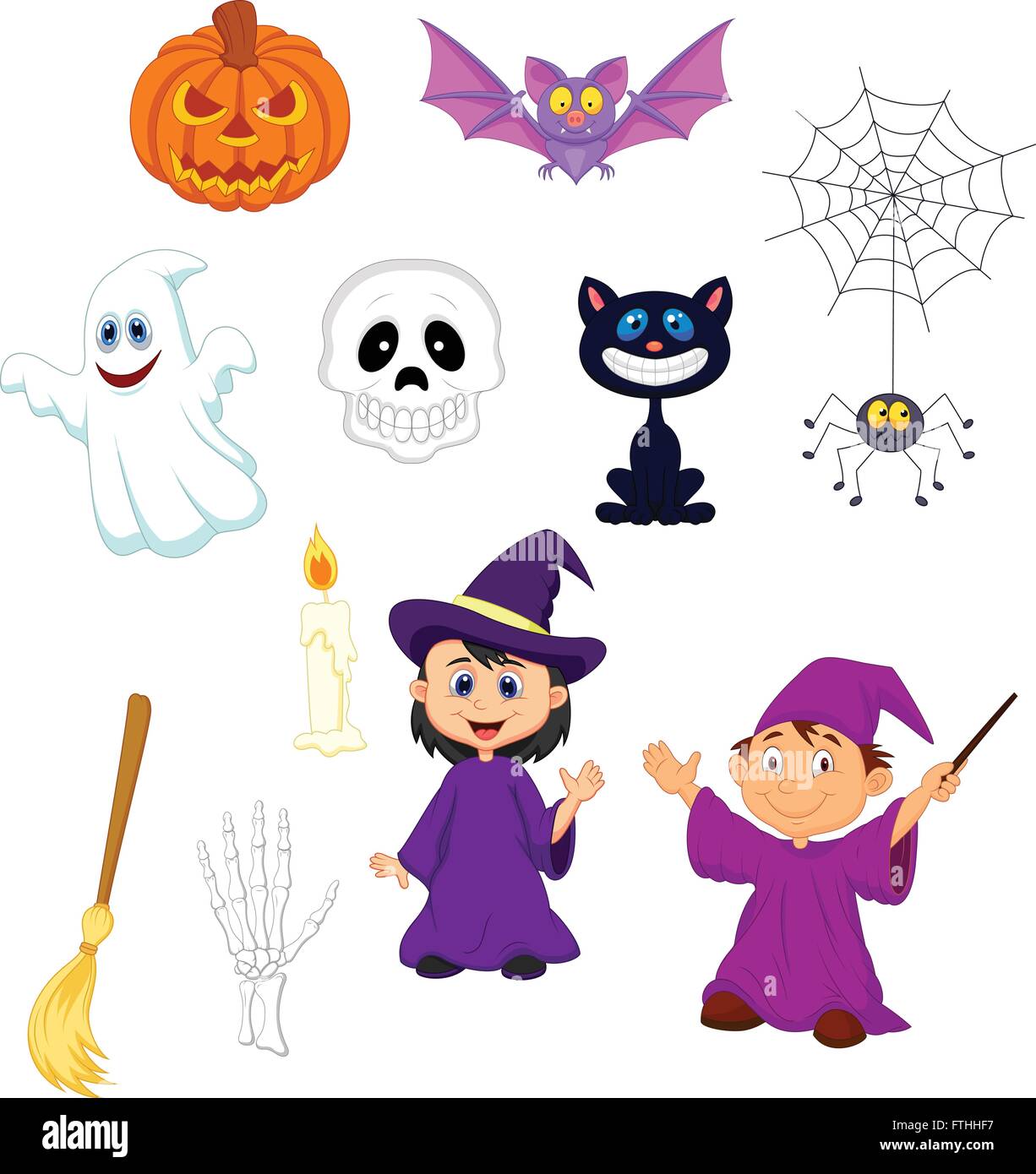 Halloween cartoon set Stock Vector Image & Art - Alamy