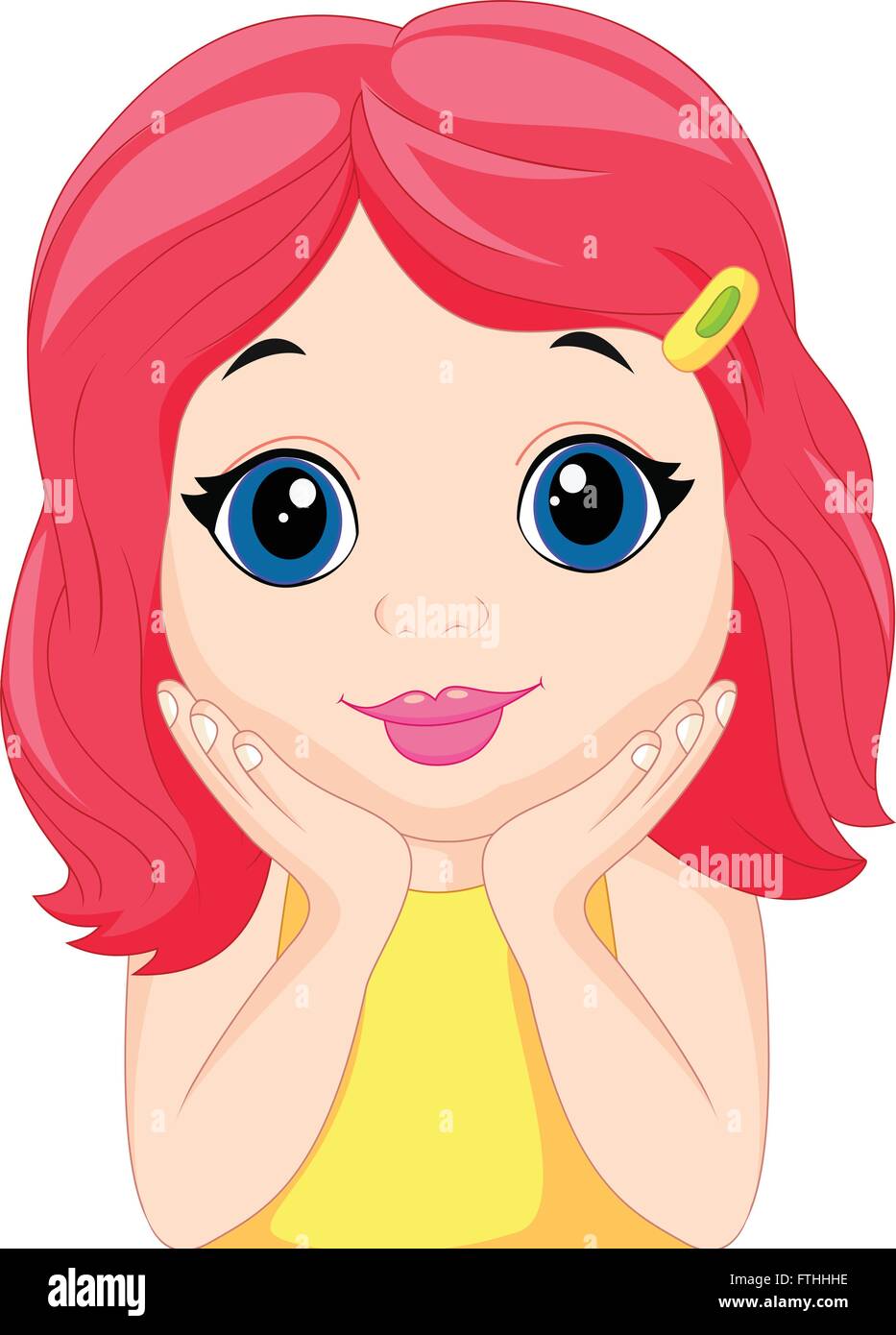 Cute little girl cartoon posing Stock Vector Image & Art - Alamy