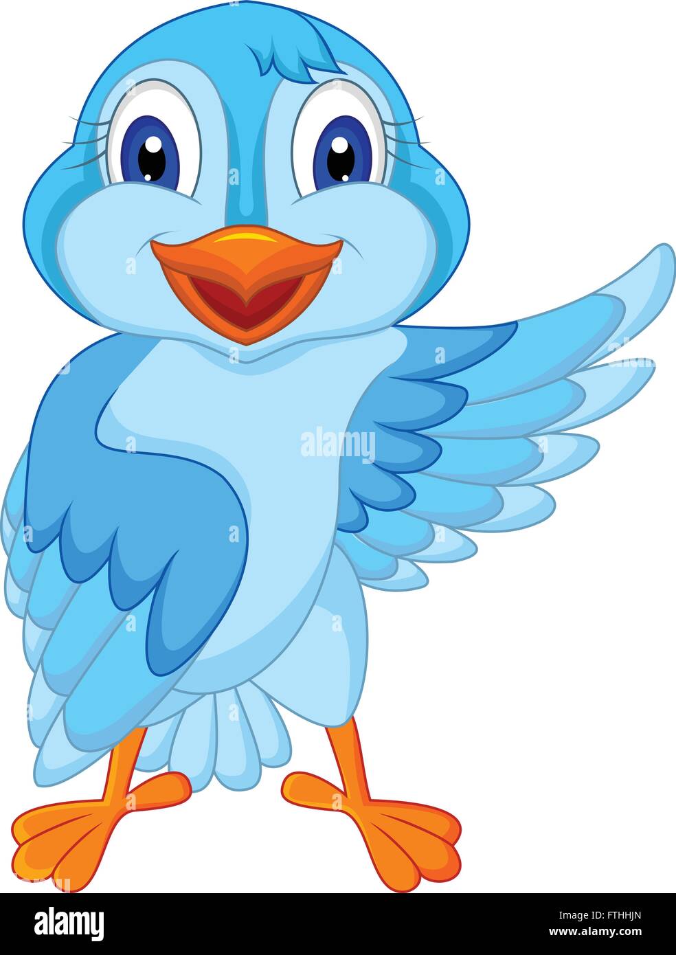 Cute blue bird cartoon waving Stock Vector Image & Art - Alamy