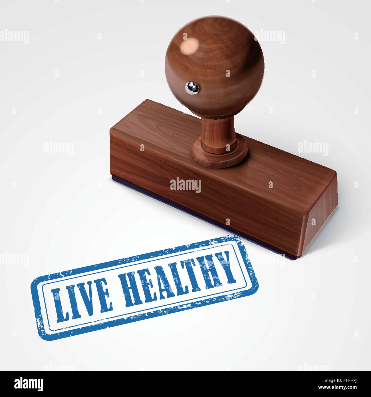 Healthy living stamp Stock Vector Images - Alamy