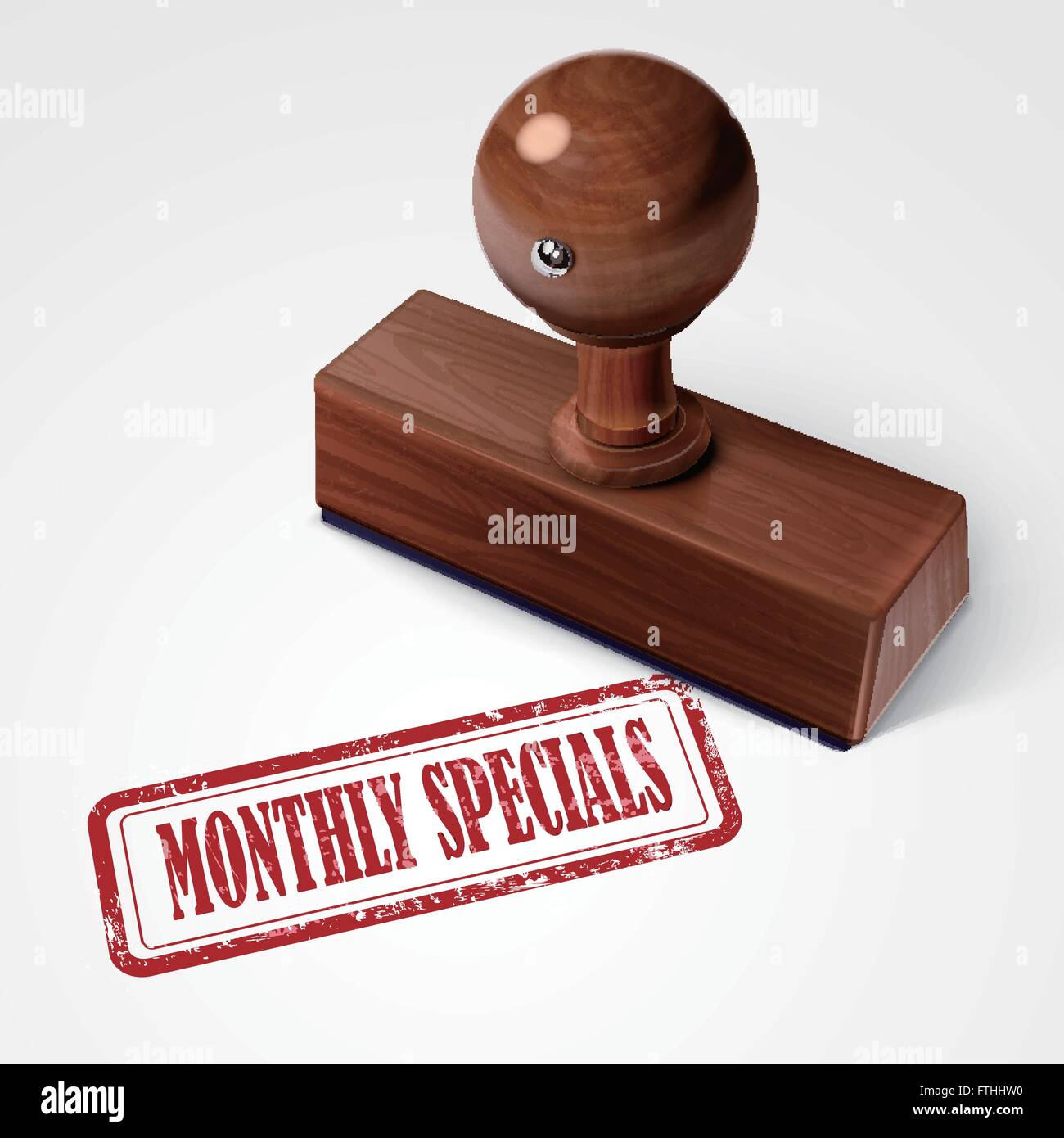 stamp monthly specials in red over white background Stock Vector Image ...