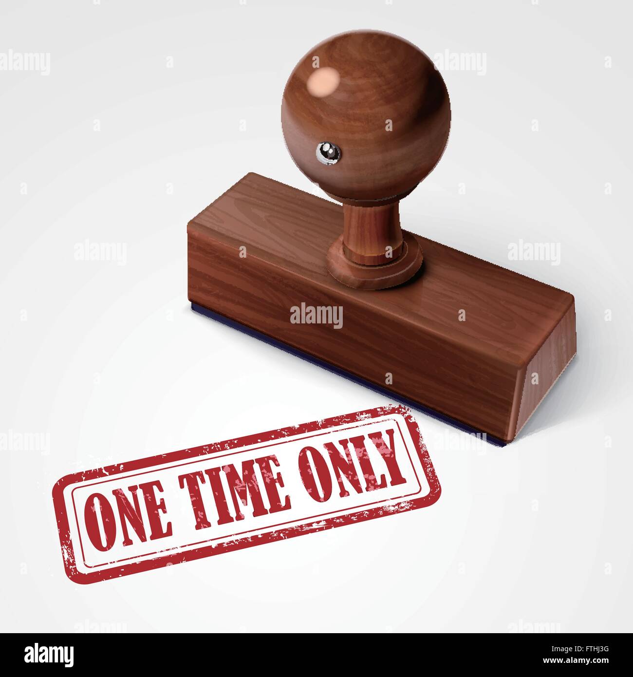 stamp one time only in red over white background Stock Vector Image ...