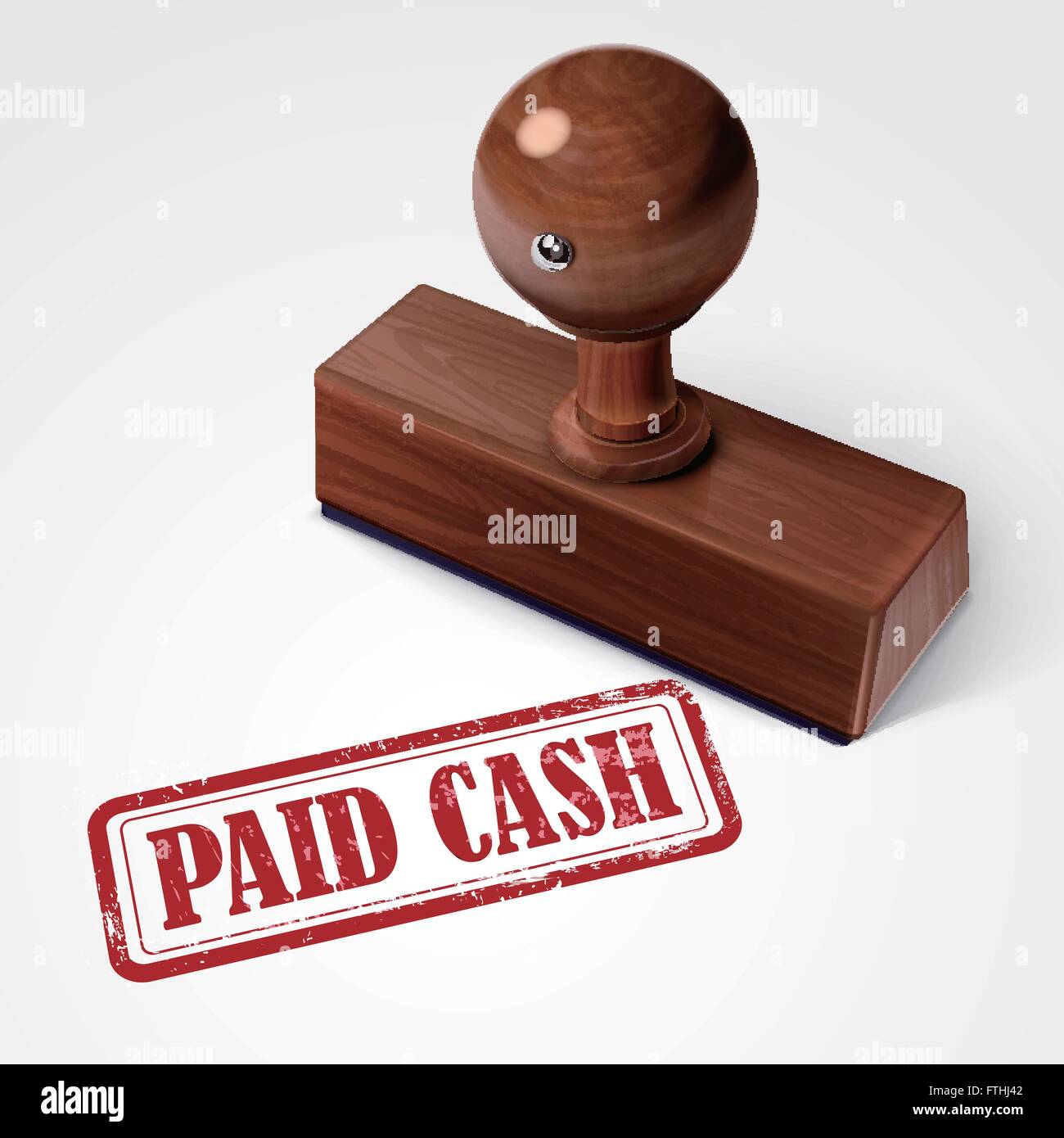 stamp paid cash in red over white background Stock Vector Image & Art ...