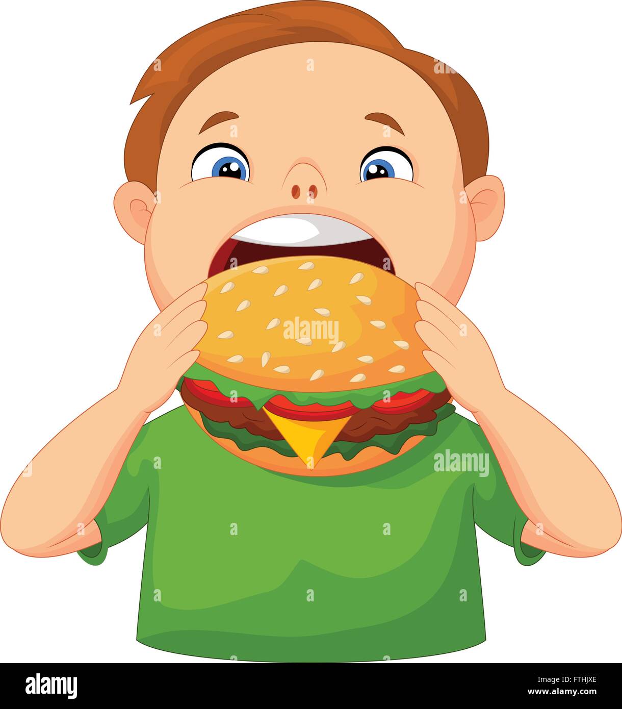 Child eating sandwich Stock Vector Images - Alamy