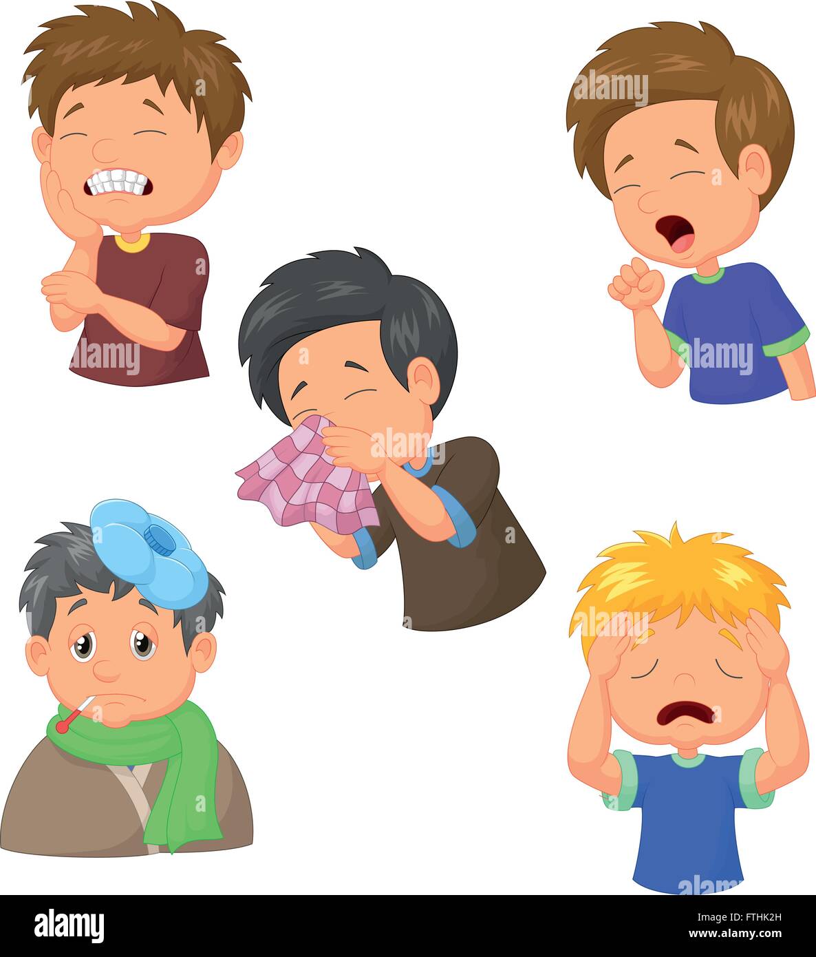 Boy is sick collection Stock Vector Image & Art - Alamy