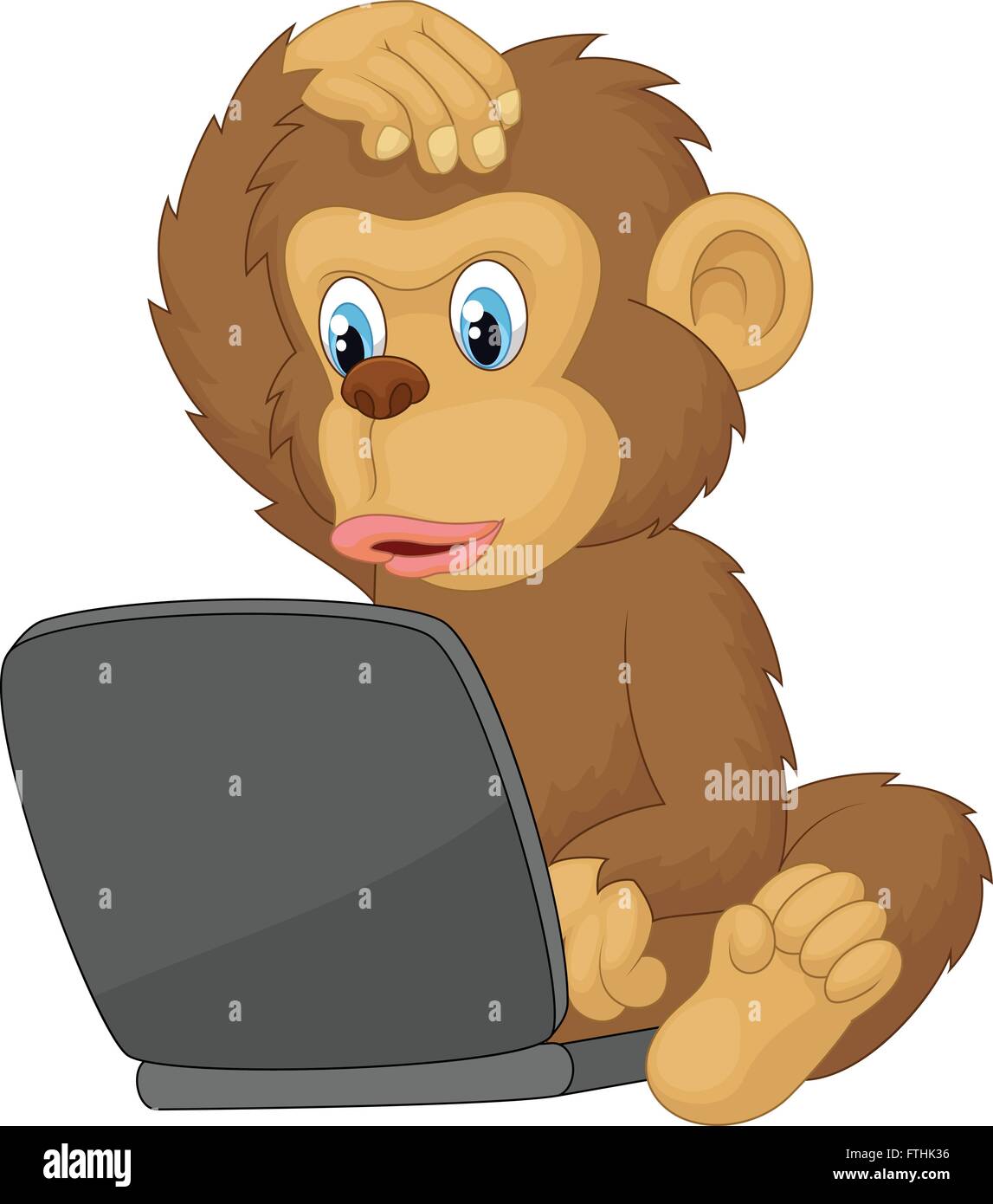 Monkey using computer hi-res stock photography and images - Alamy