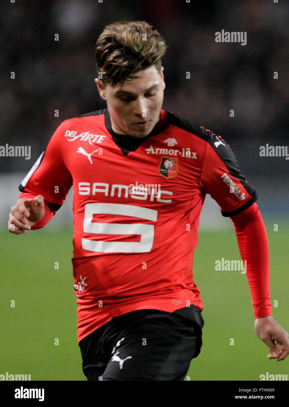Juan Fernando Quintero when one league match Stade Rennais - AS Saint ...