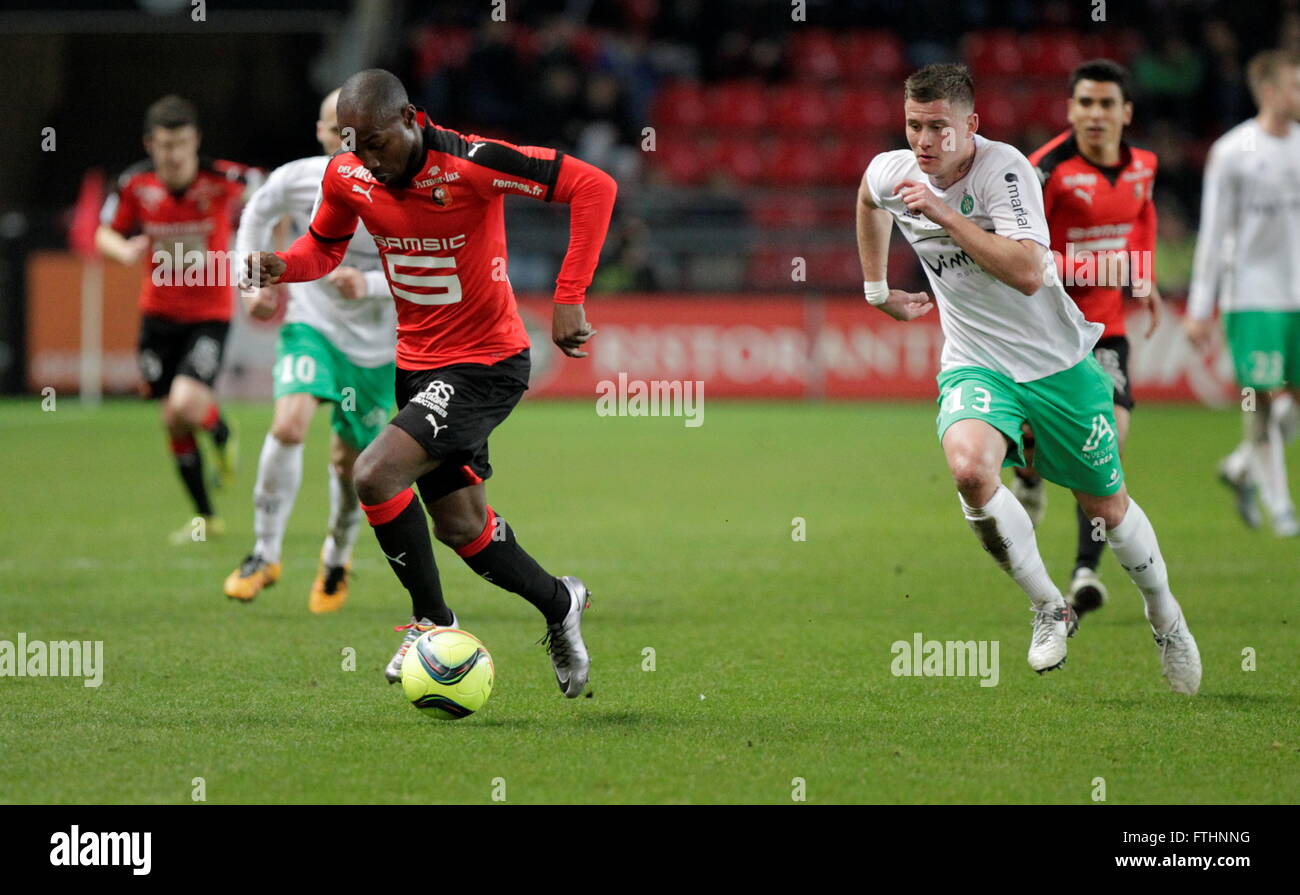 Giovanni Sio when one league match Stade Rennais - AS Saint Etienne ...