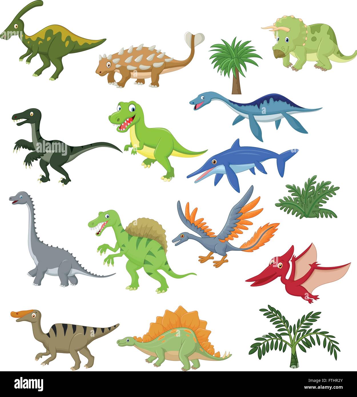 Dinosaur cartoon collection set Stock Vector Image & Art - Alamy