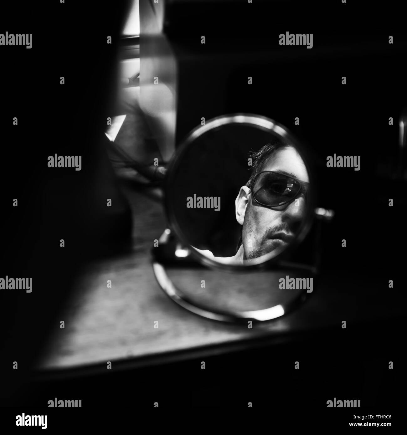 Human looking mirror image Black and White Stock Photos & Images - Alamy