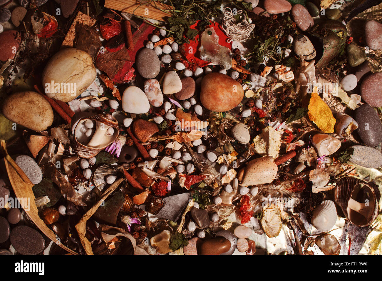 Background with multicolored stones and beads Stock Photo - Alamy