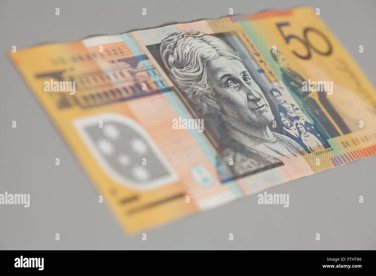 Australian Fifty Dollar Banknote on gray background Stock Photo - Alamy