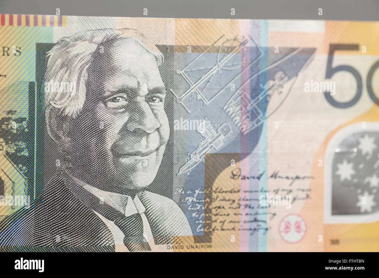 Australian Fifty Dollar Banknote on gray background Stock Photo - Alamy