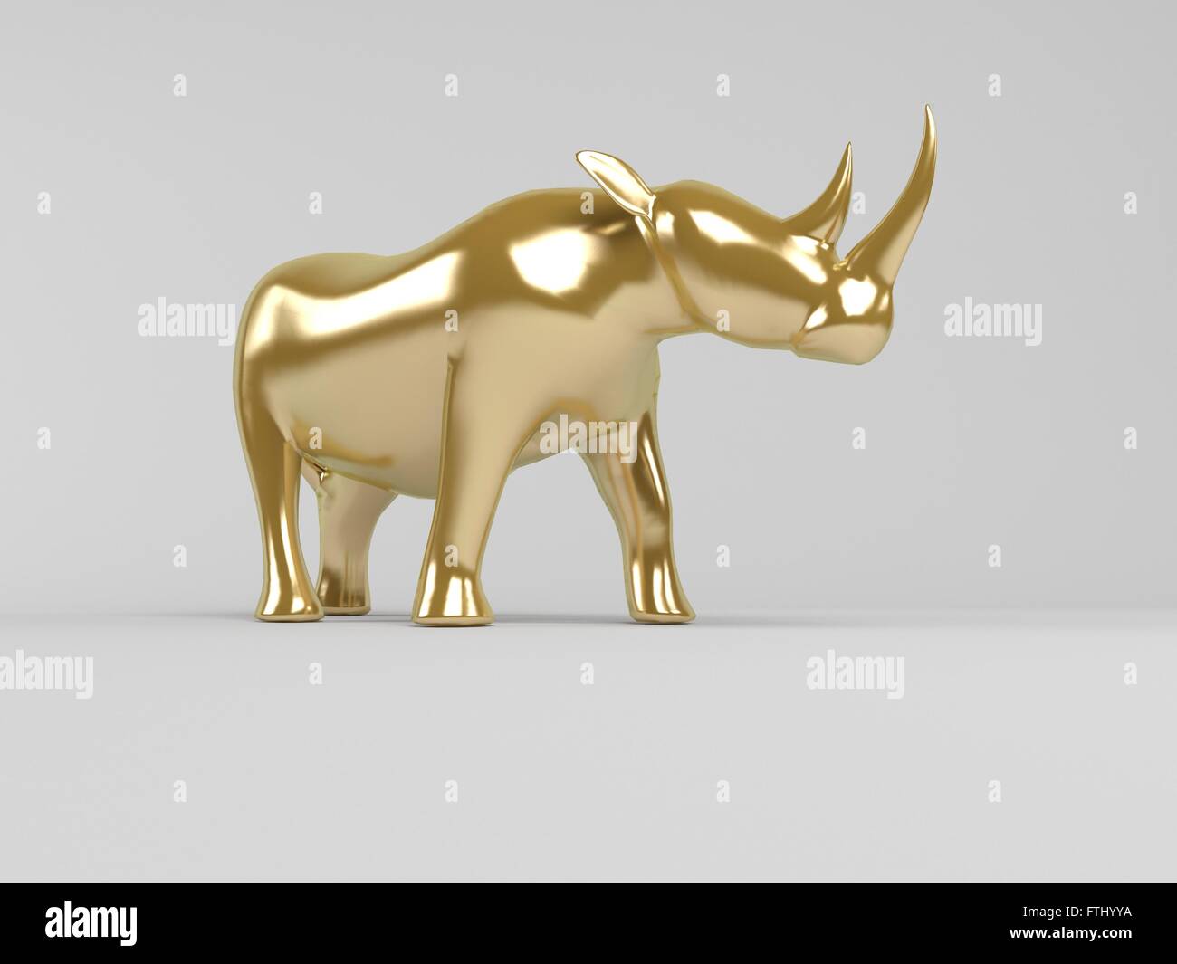 Golden 3D animal inside a stage with high render quality to be used as ...