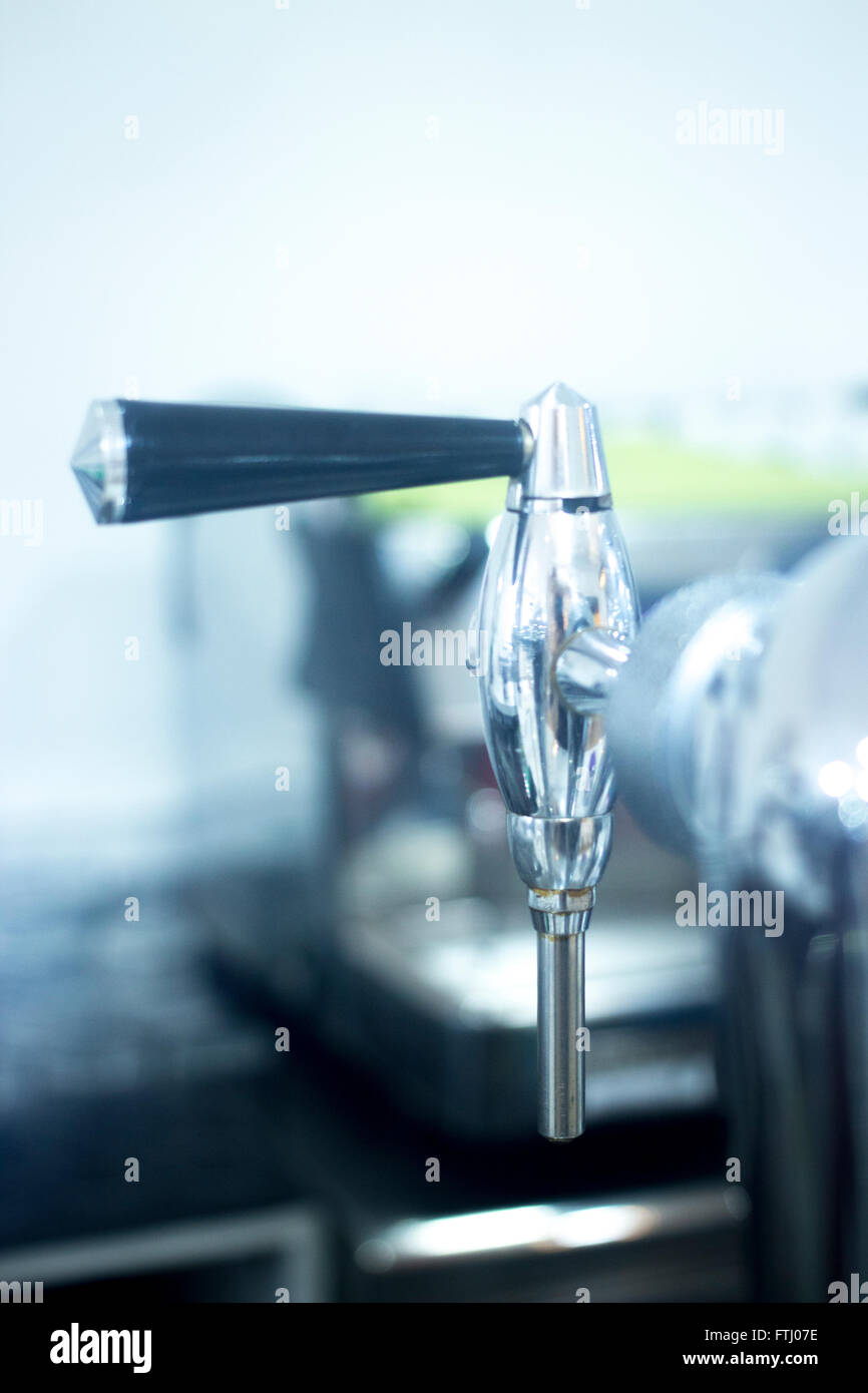 Draught beer pump tap in pub bar photo Stock Photo - Alamy