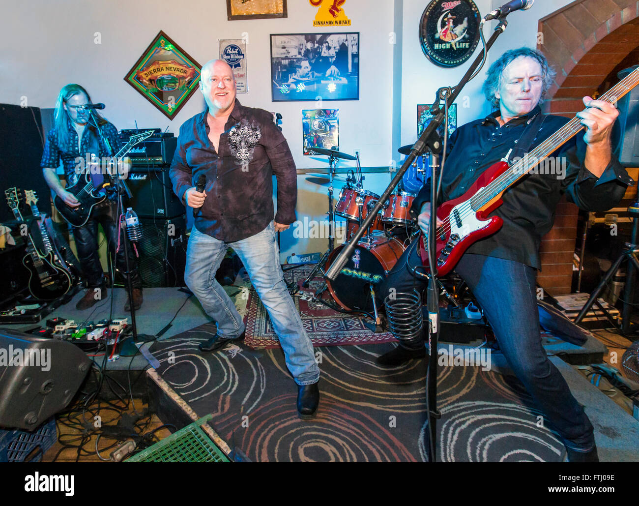 Rock & Roll band Hairitage playing music in the Victoria Tavern; Salida ...