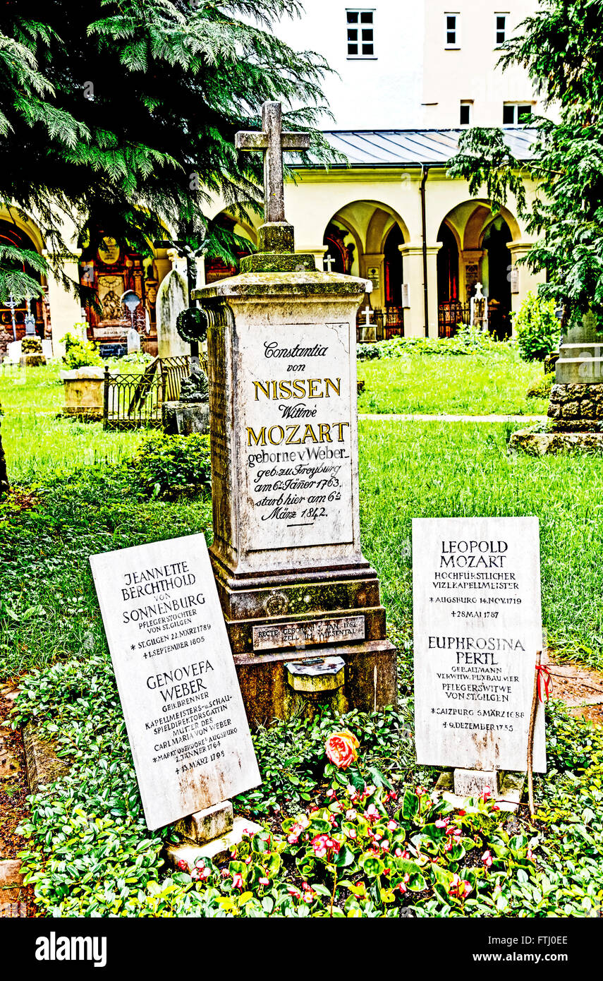 Grave of Constanze and Leopold Mozart, wife and father of Wolfgang ...