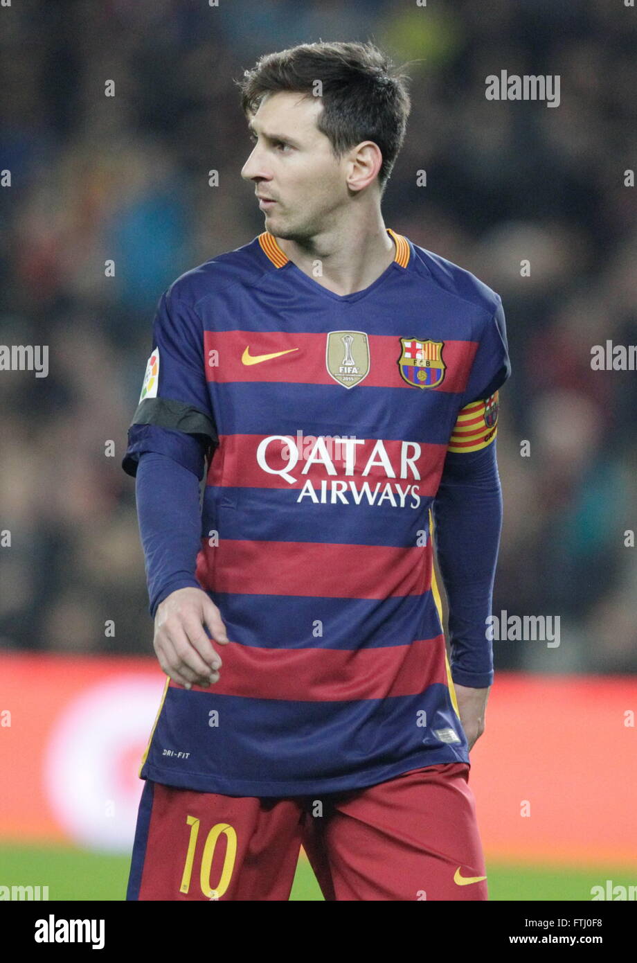 Barcelona, Spain, January 27, 2016: King Cup Lionel Messi actio during ...